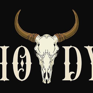 "HOWDY (Cow Skull)" Sticker for Sale by dmbdana | Redbubble