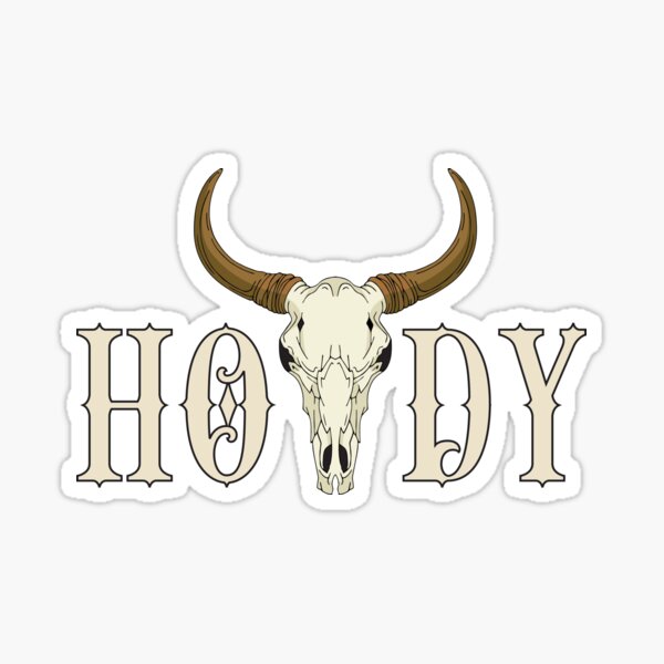 "HOWDY (Cow Skull)" Sticker for Sale by dmbdana | Redbubble