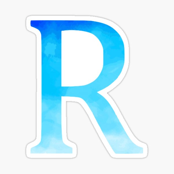 "The Letter R- Light Blue Gradient Sticker" Sticker by Claireandrewss ...