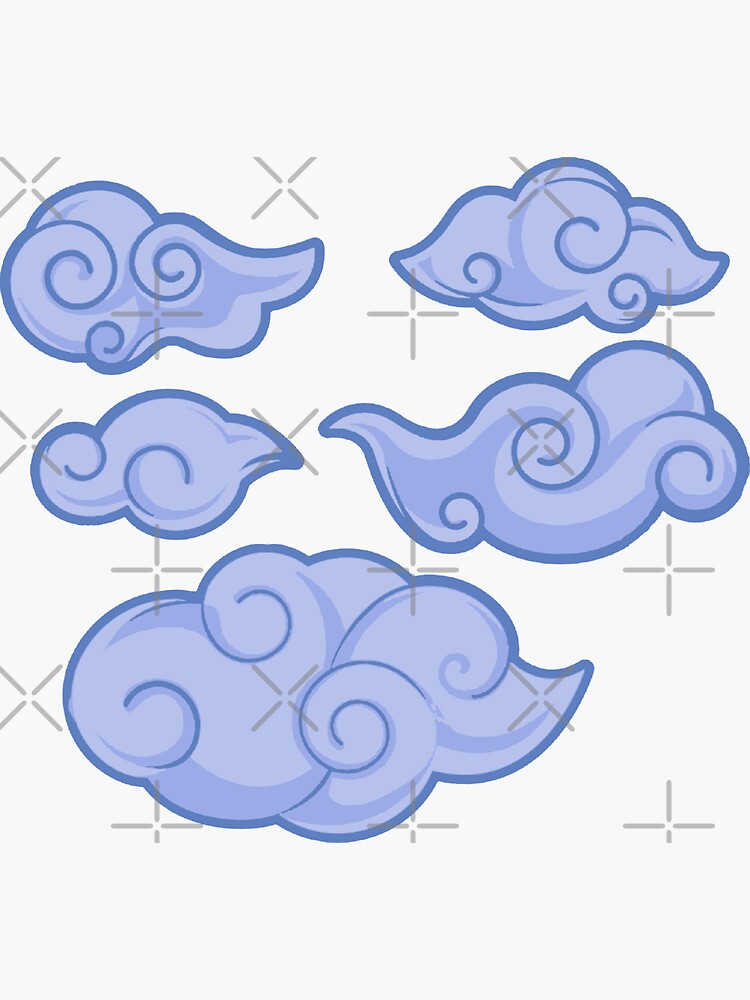 "Japanese Kumo Clouds" Sticker for Sale by 1nfinity8 | Redbubble