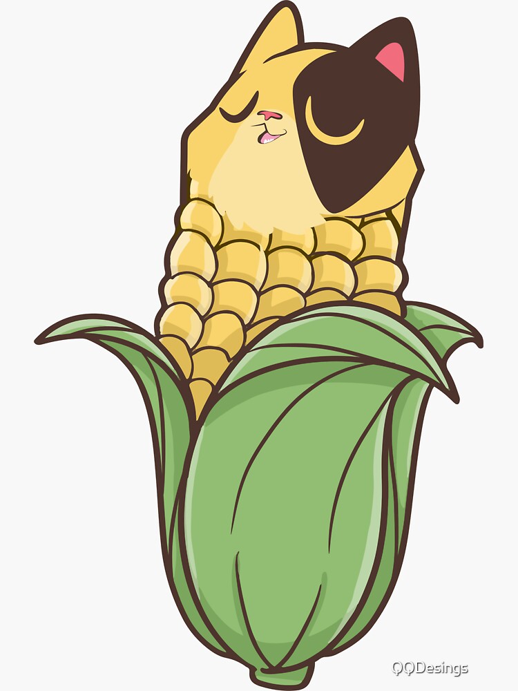 "Cat Corn Cute It's Corn Costume" Sticker for Sale by QQDesings | Redbubble