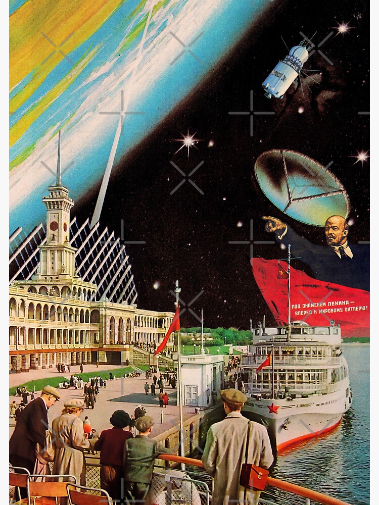 "Soviet space & ship, 1970s collage — vintage retro space collage art ...