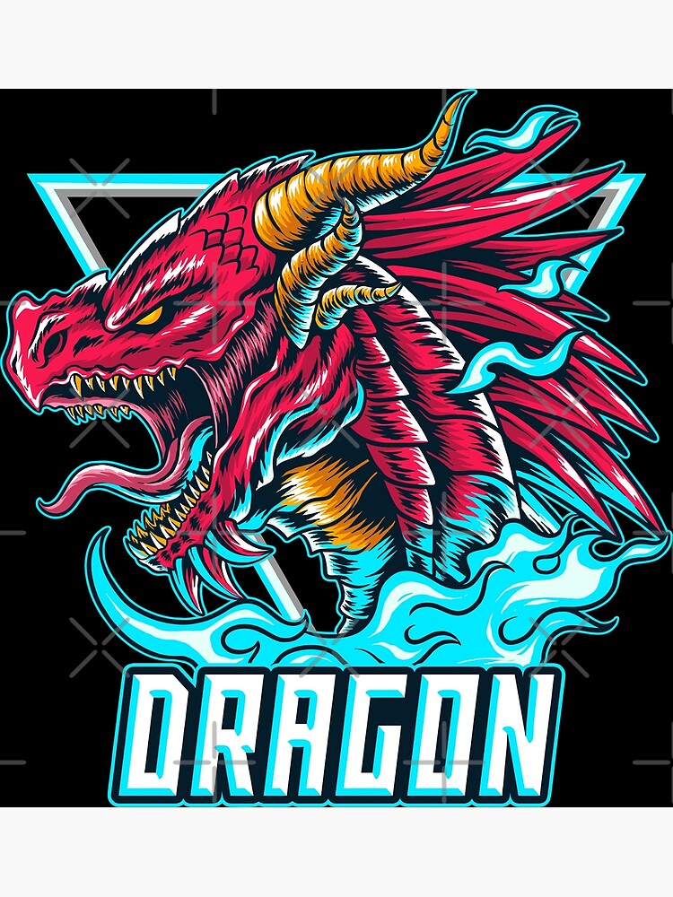 "Red Dragon Head Logo " Poster for Sale by Desenio-PH | Redbubble