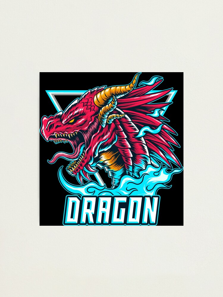 "Red Dragon Head Logo " Photographic Print for Sale by Desenio-PH ...