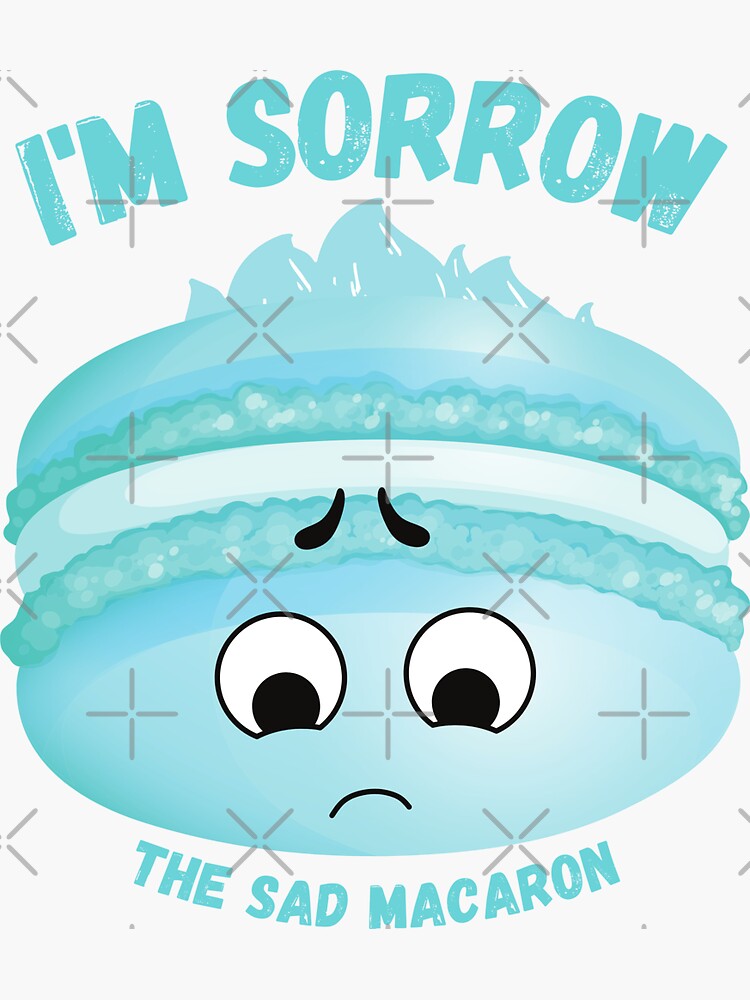 "Macaron Charcter of Sadness, This name is Sorrow, Blue Macaron ...