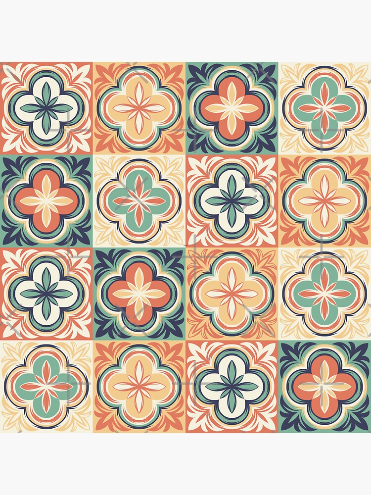 "Aesthetic Tile Mosaic Terrazzo Pattern | Faded" Sticker for Sale by ...