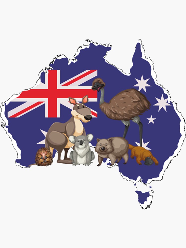 "Redbubble Australia and its lovable animals " Sticker for Sale by ...
