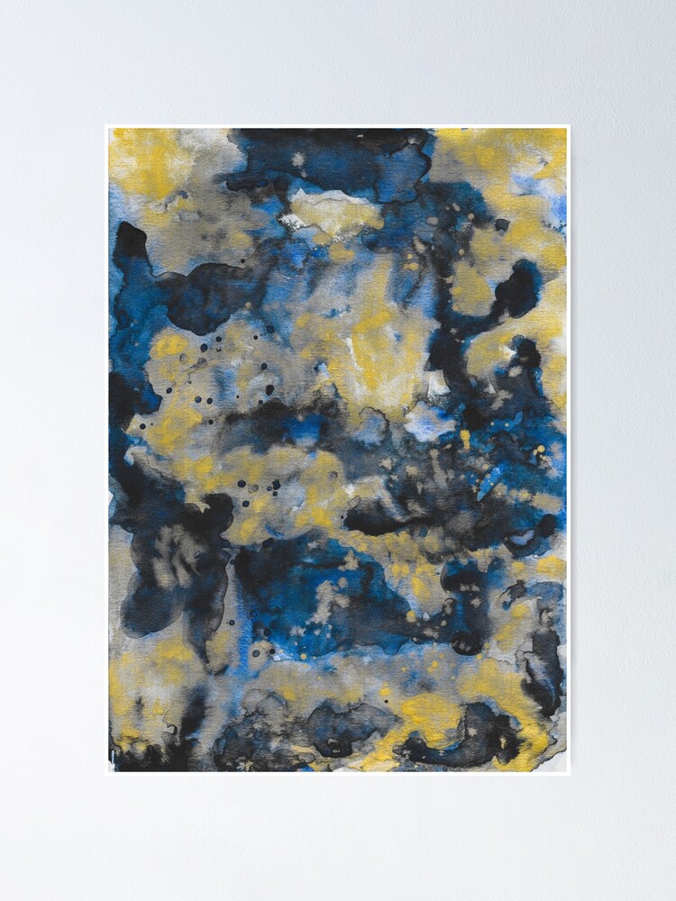 "Navy blue and gold " Poster for Sale by Art-by-Dd | Redbubble