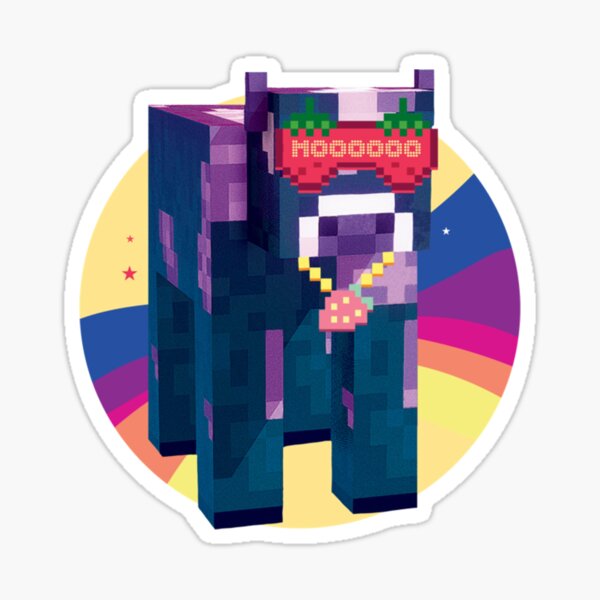 "Minecraft Strawberry Cow" Sticker for Sale by GeovaGoodwin | Redbubble