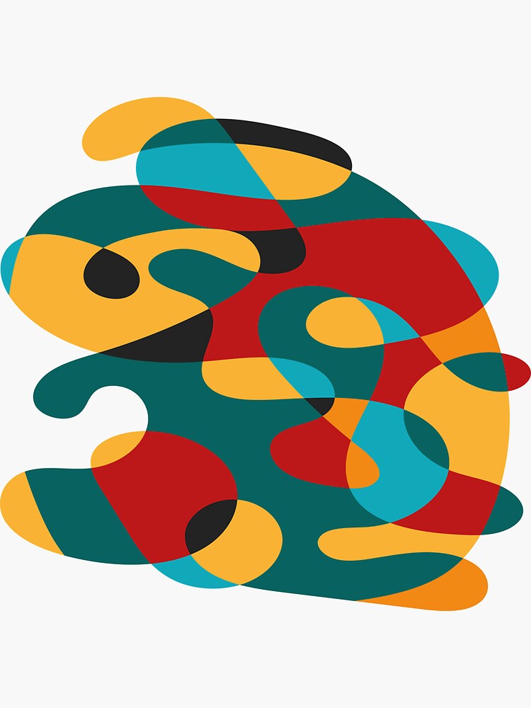 "Surreal Shapes (Miro Inspired)" Sticker for Sale by Texterns | Redbubble