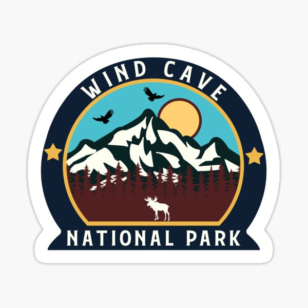 "Wind Cave National Park-Vintage" Sticker for Sale by Road-tees | Redbubble