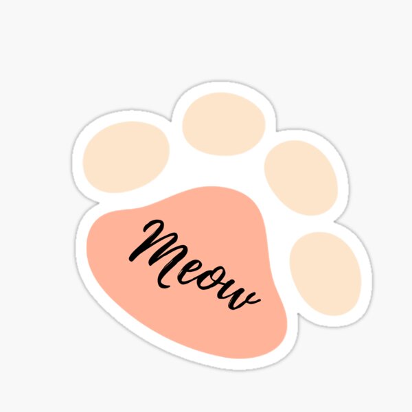 "Meow" Sticker for Sale by KerasDesignz | Redbubble