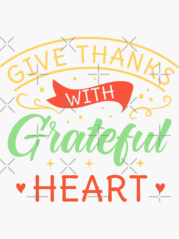 "Give Thanks with Grateful Heart Inspiration handwritten lettering ...