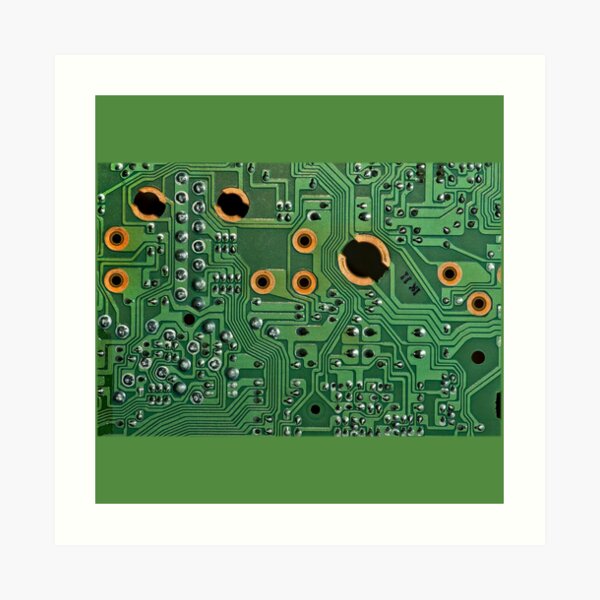 "Electronics Circuit on PCB Green Printed Circuit Board" Art Print for Sale by EngineersArt ...