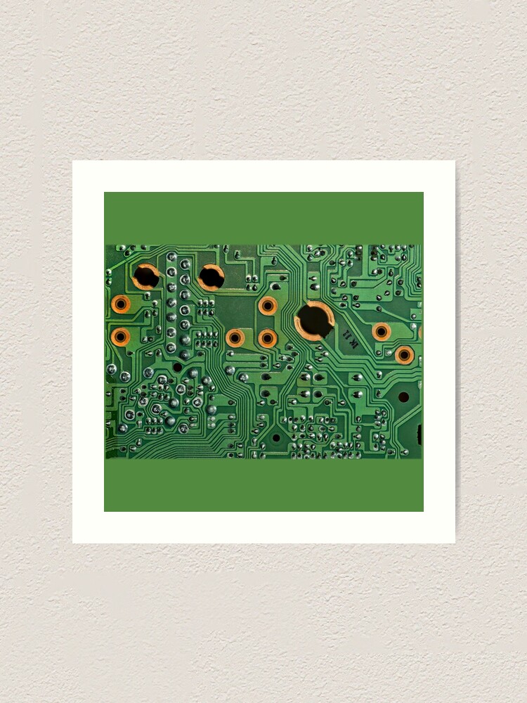 "Electronics Circuit on PCB Green Printed Circuit Board" Art Print for Sale by EngineersArt ...