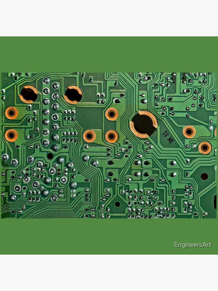 "Electronics Circuit on PCB Green Printed Circuit Board" Art Print for Sale by EngineersArt ...