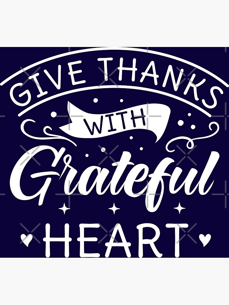 "Give Thanks with Grateful Heart Inspiration handwritten lettering ...