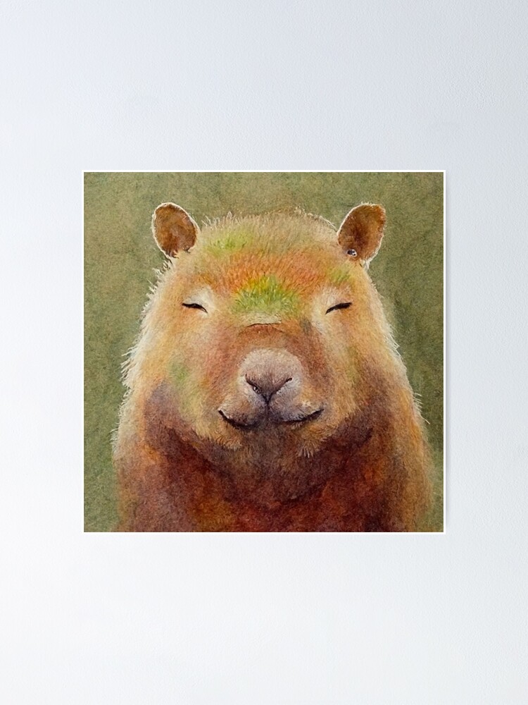 "Calm Capybara" Poster for Sale by recollectionsv | Redbubble