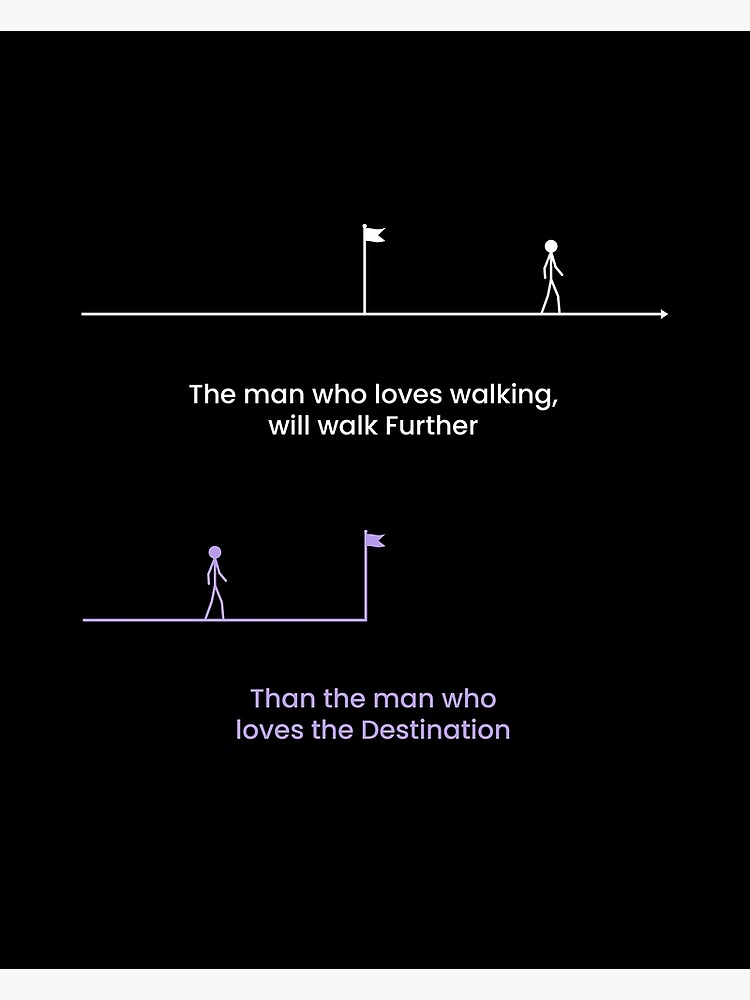 "man who loves walking walks further than who loves the destination ...