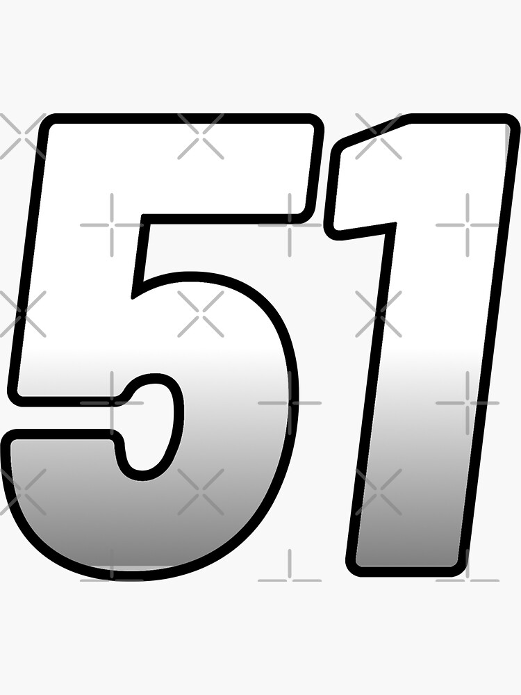 "Racing Number 51" Sticker for Sale by dennystee | Redbubble