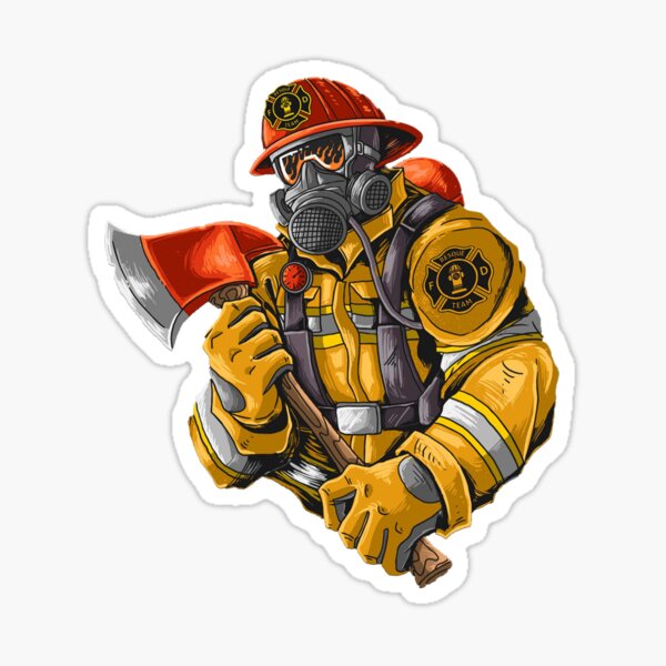"fireman" Sticker for Sale by GAGO5 | Redbubble