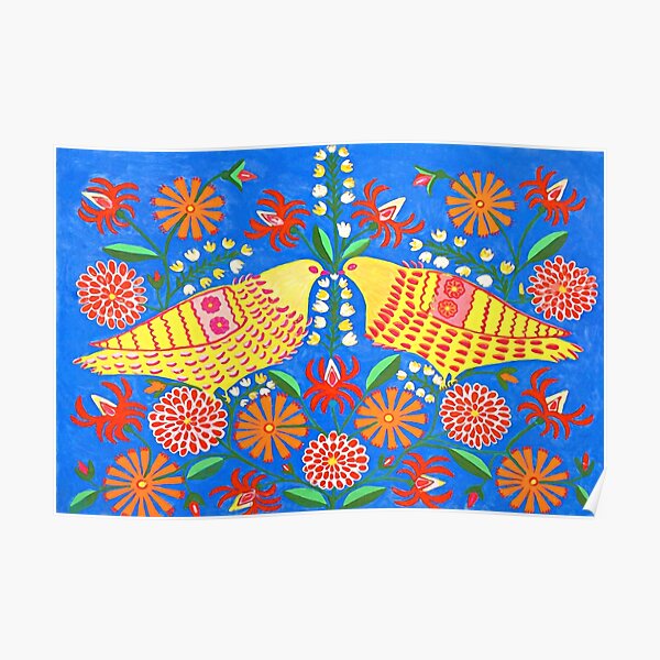 "Maria Prymachenko Pigeons Art Print 1968 Ukrainian Folk Art" Poster ...