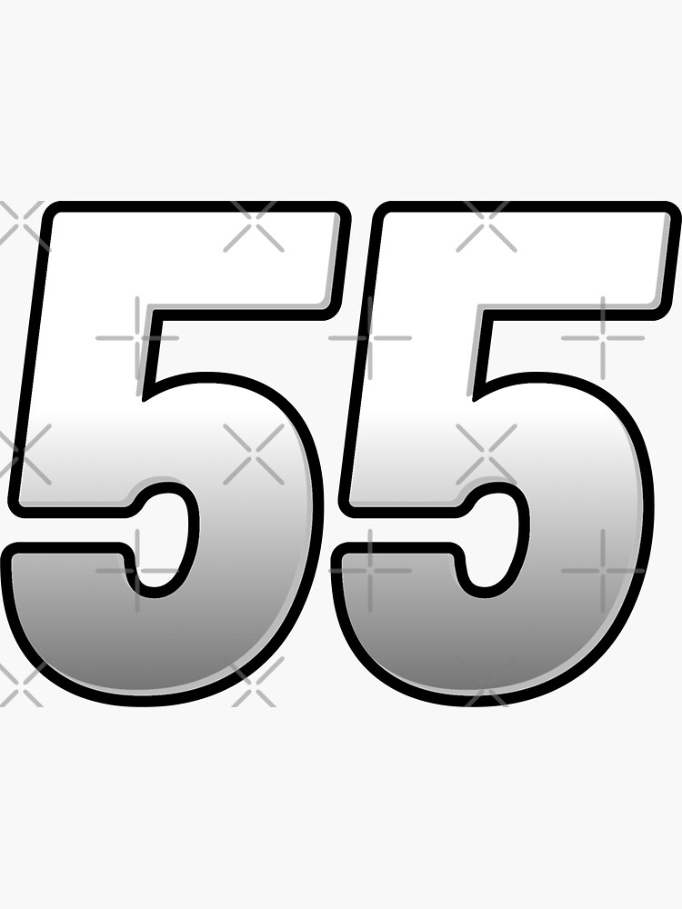 "Racing Number 55" Sticker for Sale by dennystee | Redbubble