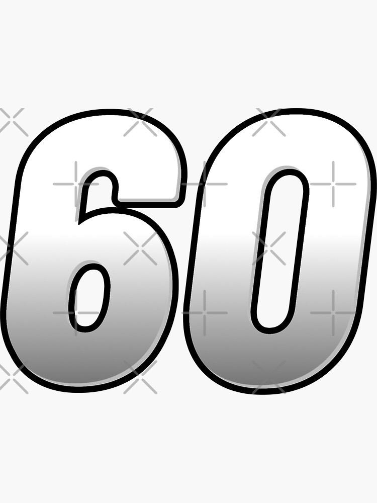 "Racing Number 60" Sticker for Sale by dennystee | Redbubble