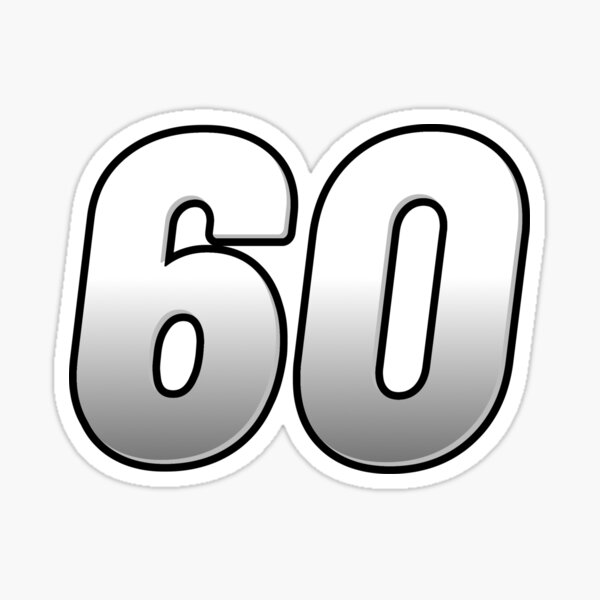 "Racing Number 60" Sticker for Sale by dennystee | Redbubble