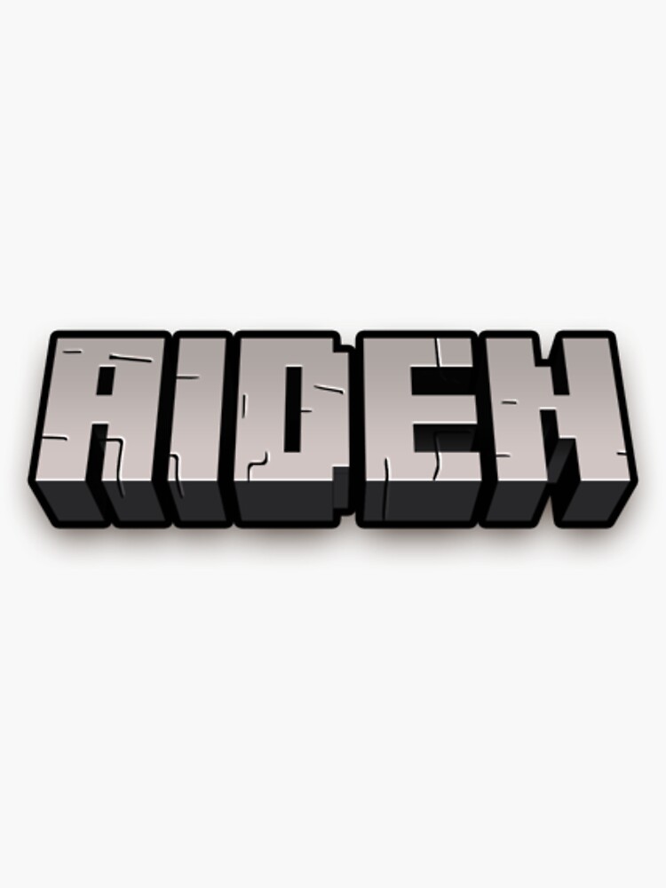 "Aiden - Minecraft Nametag - Aiden Minecraft Name Label" Sticker for ...