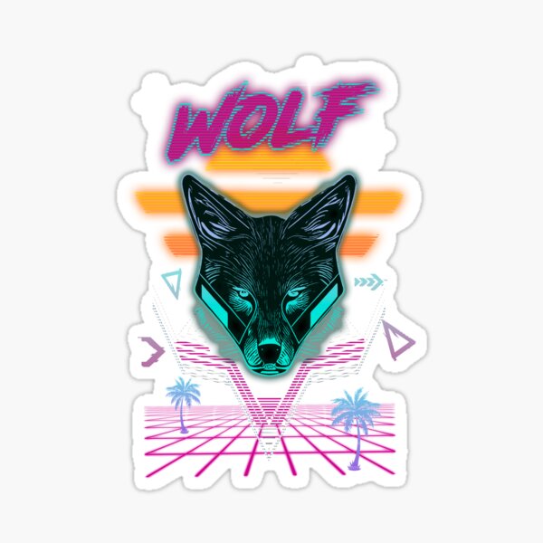 "Synthwave Wolf" Sticker for Sale by TheSamuraiCat | Redbubble