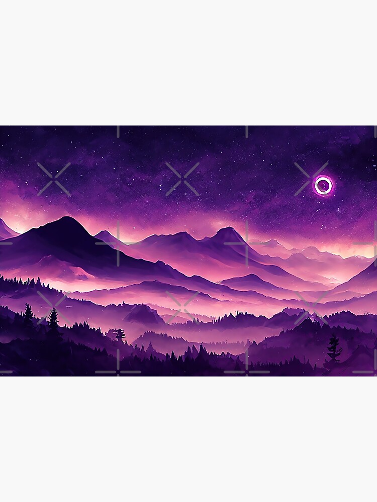 "Genshin Purple Mountains Landscape - Genshin Impact Symbol Element ...