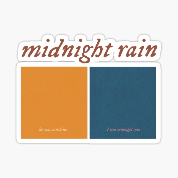 "midnight rain lyric color palette / graphic design" Sticker for Sale ...