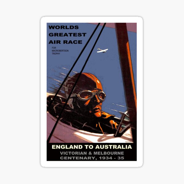 "AIRPLANE RACE : Vintage England to Australia Advertising Print ...