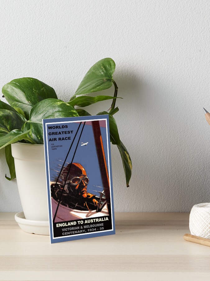 "AIRPLANE RACE : Vintage England to Australia Advertising Print" Art ...