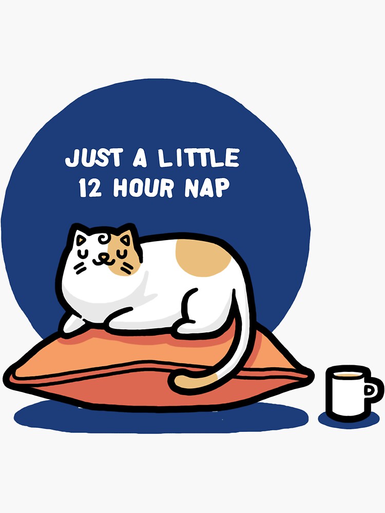 "Cat nap" Sticker by Randyotter | Redbubble