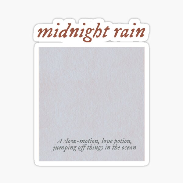 "midnight rain lyric color palette / graphic design" Sticker for Sale ...