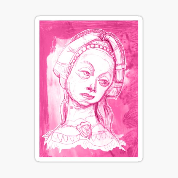 "Medieval Art - Lady Mary Portrait (Drawing by AliceCCI)" Sticker for ...
