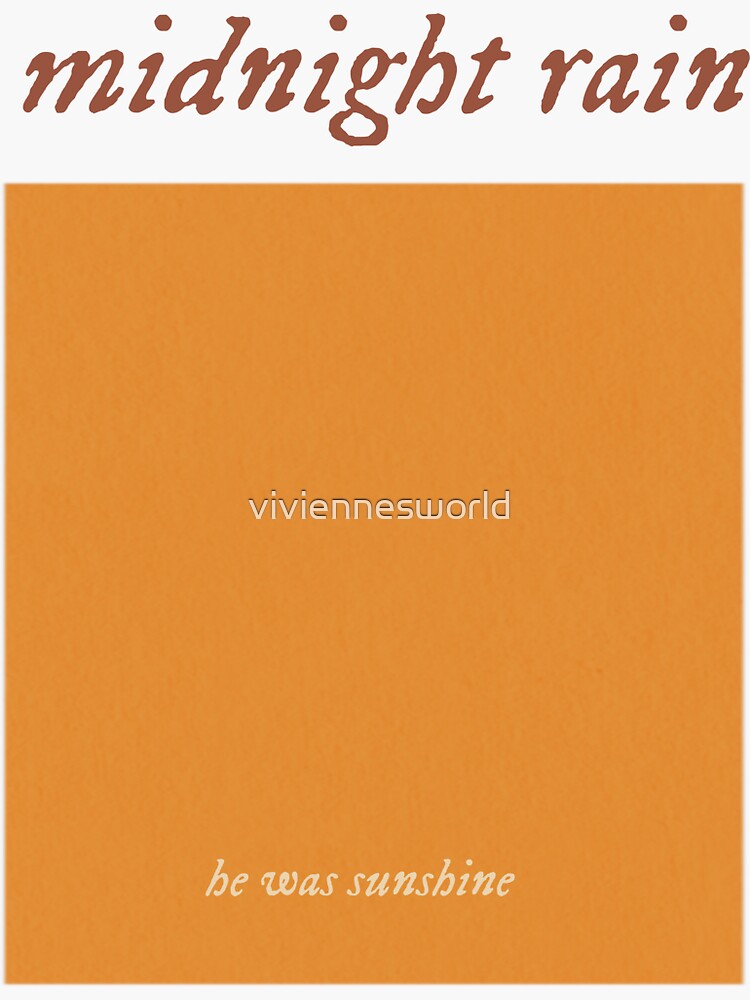 "midnight rain lyric color palette / graphic design" Sticker for Sale ...
