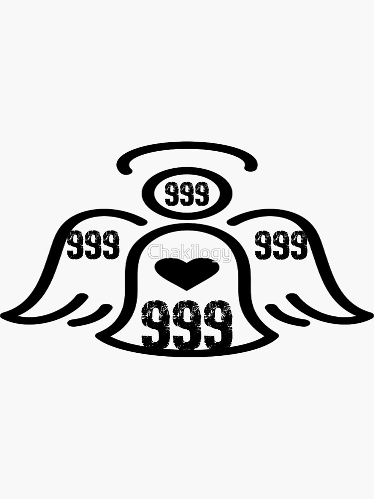 Pegatina «Números de ángel 999,,, 999.V999.» de Chakilogy | Redbubble