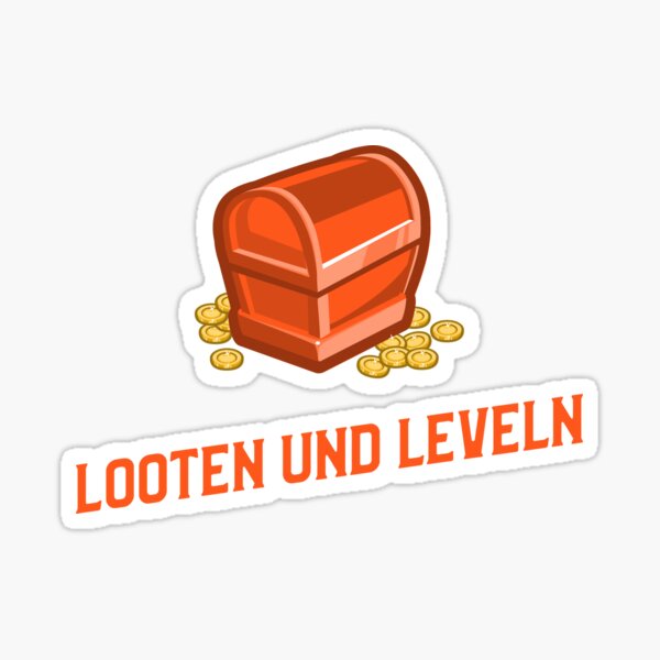 "looting and leveling" Sticker for Sale by StaryDesign | Redbubble