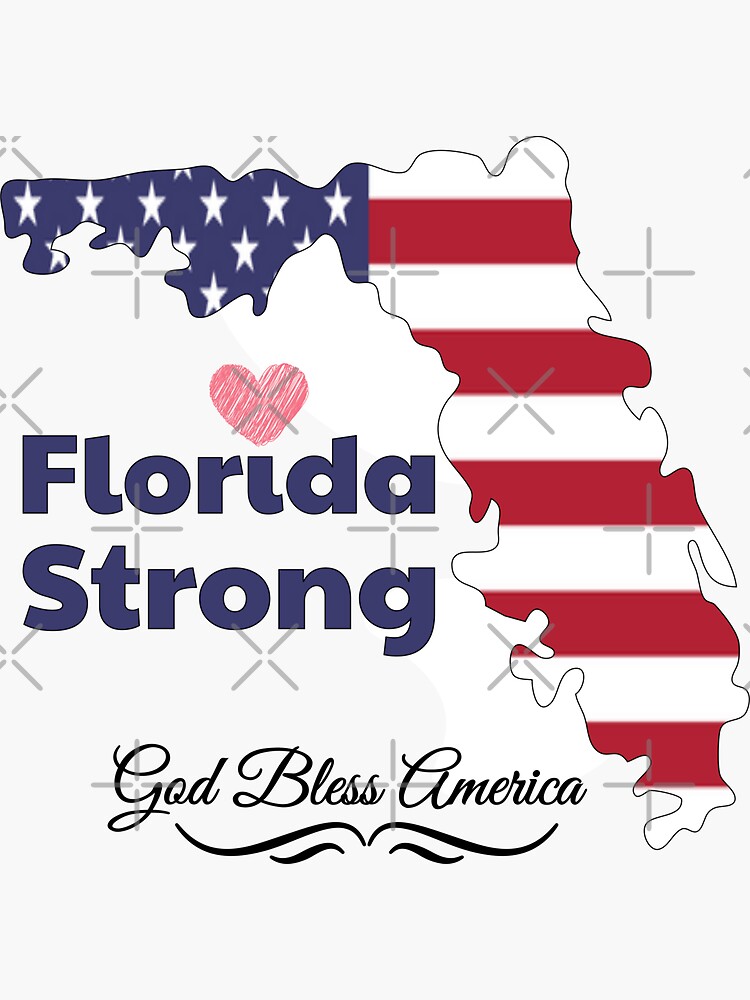 "Florida Strong God Bless America Hurricane Ian" Sticker for Sale by ...
