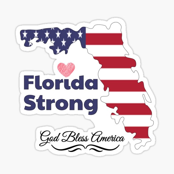 "Florida Strong God Bless America Hurricane Ian" Sticker for Sale by ...