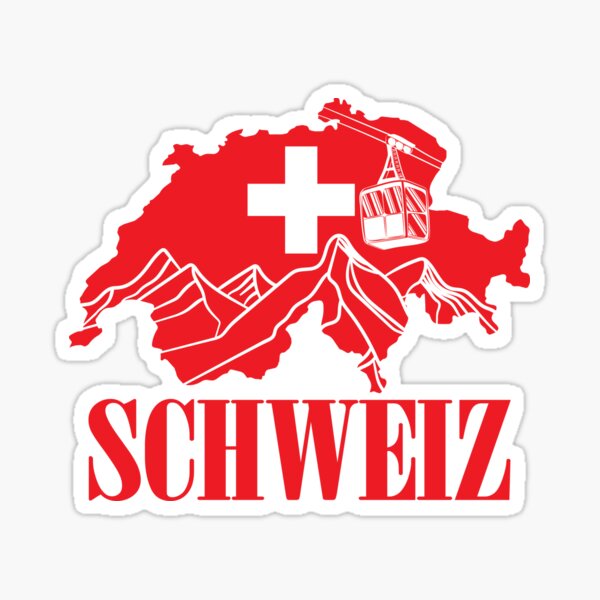 "Schweiz Map Mountains Alps Since 1291 Suisse Switzerland" Sticker for ...