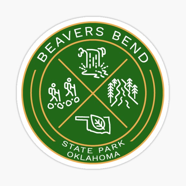 "Beavers Bend State Park OK Heraldic Logo" Sticker for Sale by VanyaKar ...