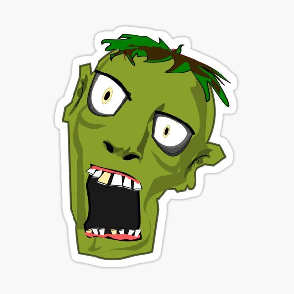 "zombie head" Sticker for Sale by bilaben | Redbubble