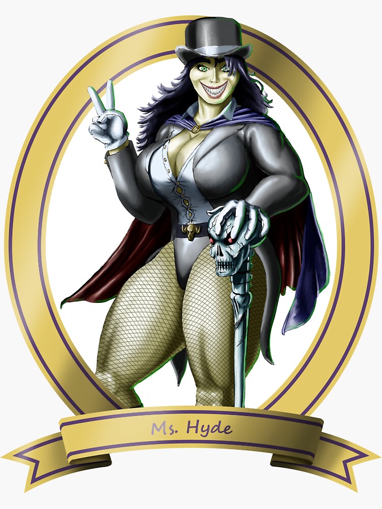 "Ms. Hyde Halloween Design Arch Variant" Sticker for Sale by billRsims | Redbubble