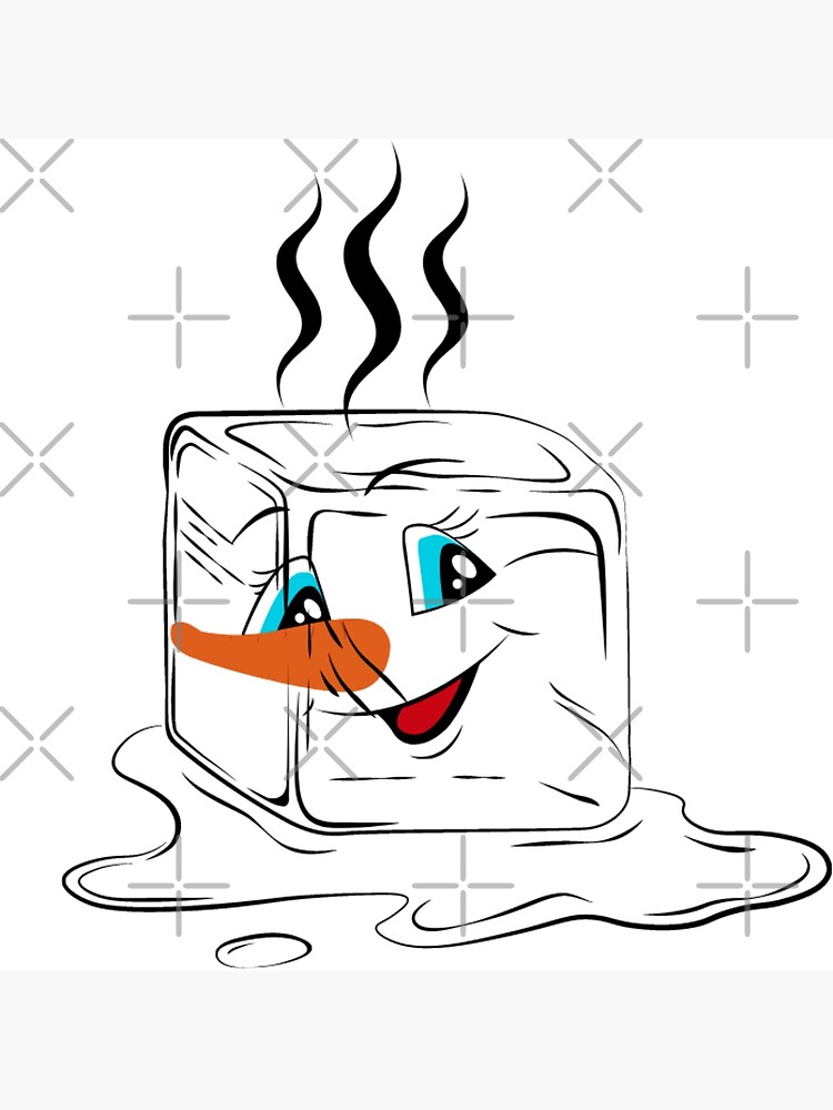 "Cute Melting Ice Cube Snowman" Poster for Sale by MagentaGrapes ...