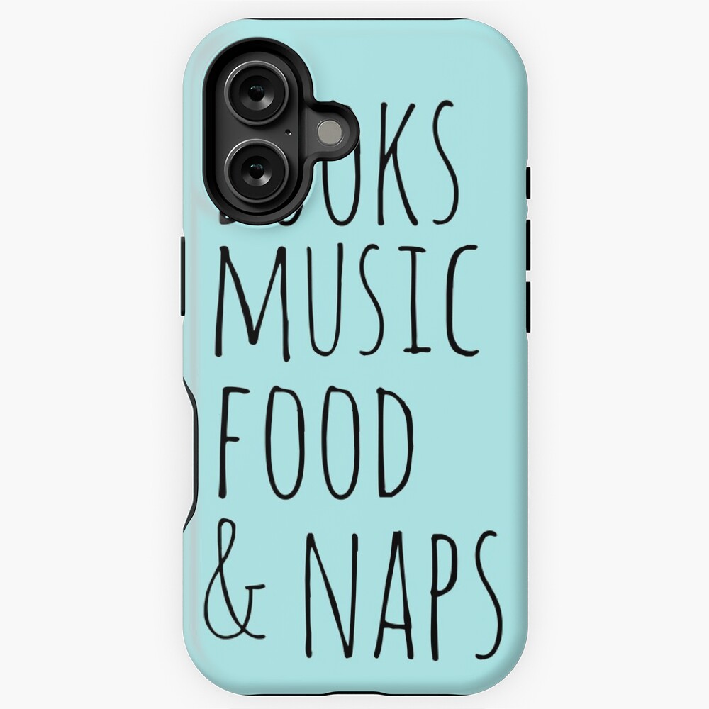 "books, music, food & naps" Sticker for Sale by FandomizedRose | Redbubble