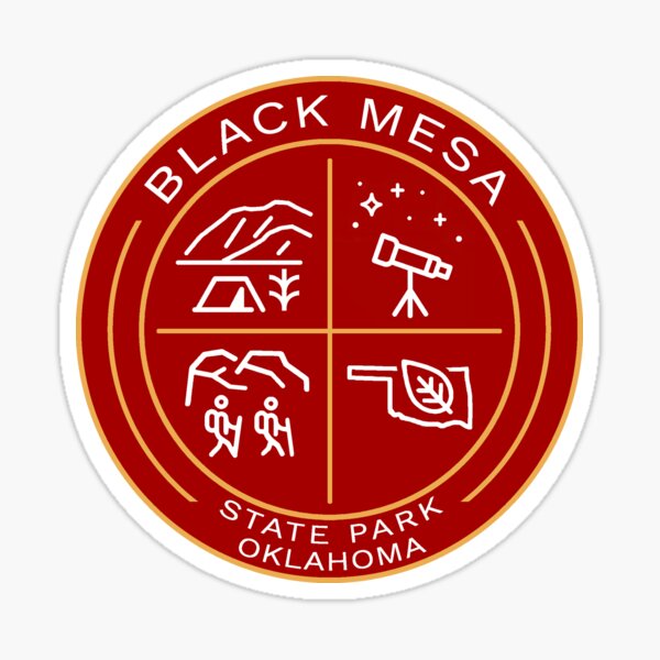 "Black Mesa State Park OK Heraldic Logo" Sticker for Sale by VanyaKar ...